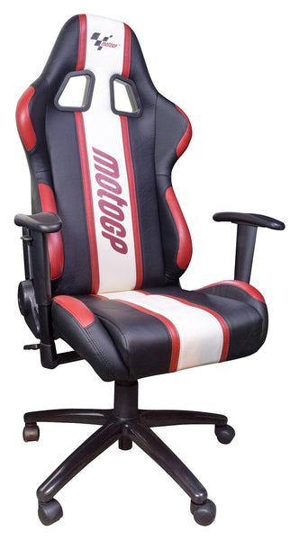 MotoGP Team Chair With Armrests Red / White / Black - Bikerswear