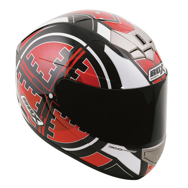 Box BX-1 Scope Full Face Helmet Red - Bikerswear